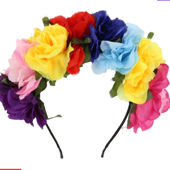 Accessories | Rainbow Flower Crown Headband | Poshmark
